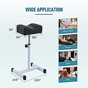CO-Z Pedicure Foot Rest, Cushioned Adjustable Foot Stool and Pedicure Chair Stand, Manipedi Equipment for Nail Salons Homes and Portable Pedicure Stations, Salon Stool for Pro Pedicures Massage Tattoo