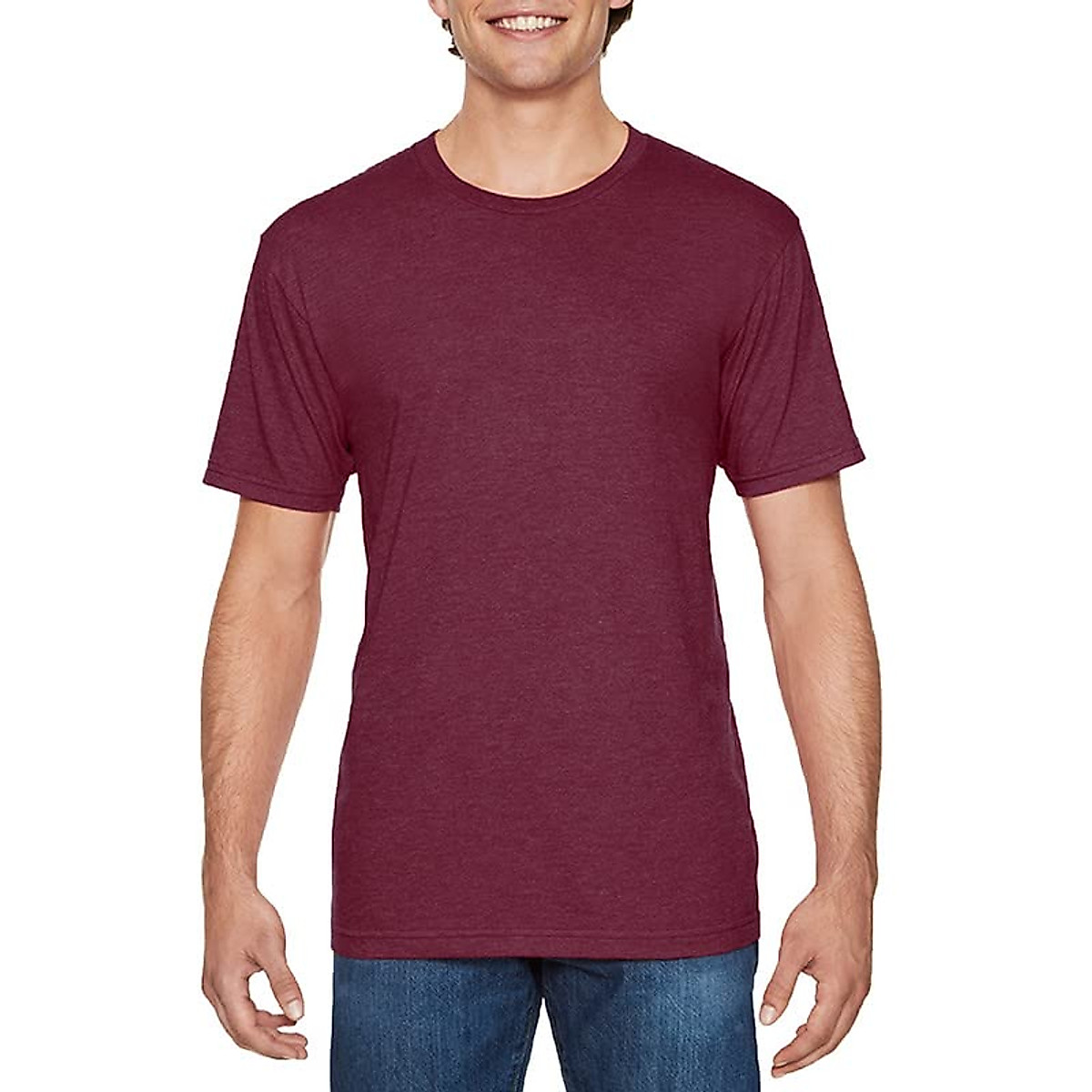 Gildan Men's Softstyle CVC T-Shirt L Maroon Mist