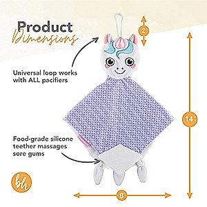 BooginHead Pacifier Holder Stuffed Animal Pacifier Lovey with Baby Teether, Bunny