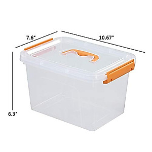 AnnkkyUS 6-pack 5 Liter Small Plastic Boxes, Clear Storage Bin with Lid