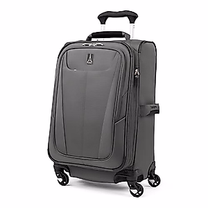 Travelpro Maxlite 5 Softside Expandable Carry on Luggage with 4 Spinner Wheels, Lightweight Suitcase, Men and Women, Shadow Grey, Carry On 21-Inch