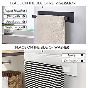 LUOOV Magnetic Paper Towel Holder, Self Adhesive Wall Mount Paper Towel Rack Magnetic, Magnetic Metal Towel Paper Bar for Kitchen, Pantry, Bathroom