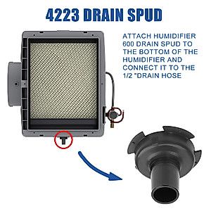 MIYOLO 4223 Drain Spud for Aprilaire 600, 600A, 600M,500, 500A, 500M, 550, 560 Humidifier Parts Humidifier 500 Replacement (2 PCS)