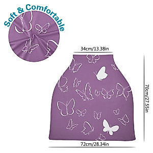 Nursing Cover Breastfeeding Scarf Silhouettes Butterflies - Baby Car Seat Covers, Stroller Cover, Carseat Canopy (801i)