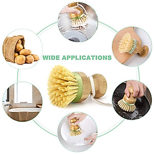 Dish Brush, Premium Dish Scrub Brush Set (Pack of 2), Made by Earth Friendly Recycled Materials, Durable Stiff Bristles Great for Scrubbing All Kinds of Pans, Baking Sheets and Cast Iron Skillet