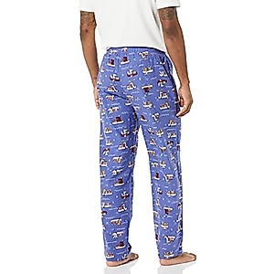 Amazon Essentials Men's Flannel Pajama Pant - Discontinued Colors, Deep Blue Boat Party, Large
