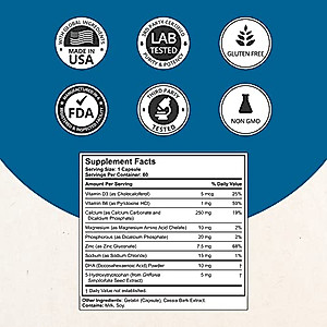 Grow Power Height Growth - Powerful Height Growth Formula for Children (10+) & Teens - Supports Healthy Height Growth, Overall Health with Calcium, Vitamin D3, Phosphorus, Magnesium & More - 60 Caps