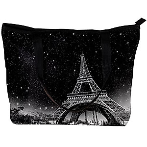 Purses for Women, Tote Bag, Bags for Women, Womens Handbags, Black Starry Sky Retro Eiffel Tower pattern