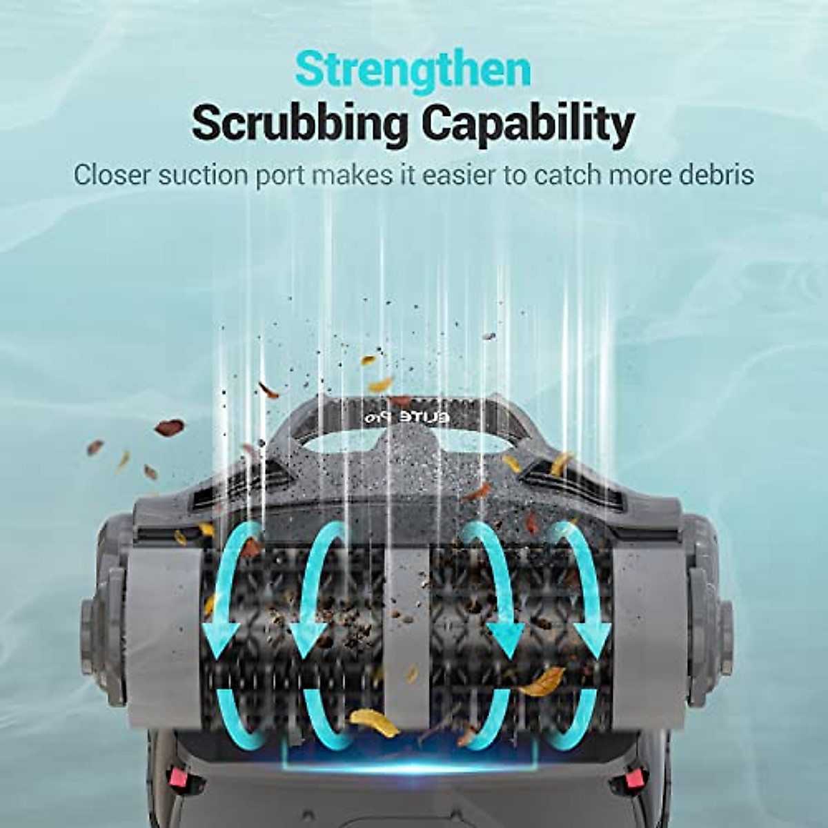 AIPER Elite Pro Cordless Robotic Pool Cleaner, Wall-Climbing Automatic Pool Vacuum Cleaner, 120 Mins Running Time and Fast Charging, Ideal for Above & In-Ground Swimming Pools up to 60 Feet