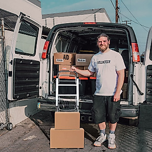 JXUFDHO Hand Truck Dolly Foldable Heavy Duty, Convertible 2 in 1 Folding Hand Truck Folding Dolly Cart Trolley Luggage Cart 440lbs Capacity Aluminum for Moving Home, Auto, Office