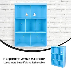 DOITOOL Wall Mounted Shelves Floating Shelves Wall Mounted Plastic Non Drilling Adhesive Bathroom Organizer Ledge Shelf Rack for Bedroom Living Room Bathroom Office (Blue) Wall Mounted Shelf