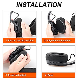 Gvoears Replacement Ear Pads Cushions for Skullcandy Crusher Wireless, Crusher ANC/EVO, Hesh ANC/EVO, Hesh 3 Wireless, Also Fit for Skullcandy Venue Wireless ANC Headphone with Black Mesh Fabric