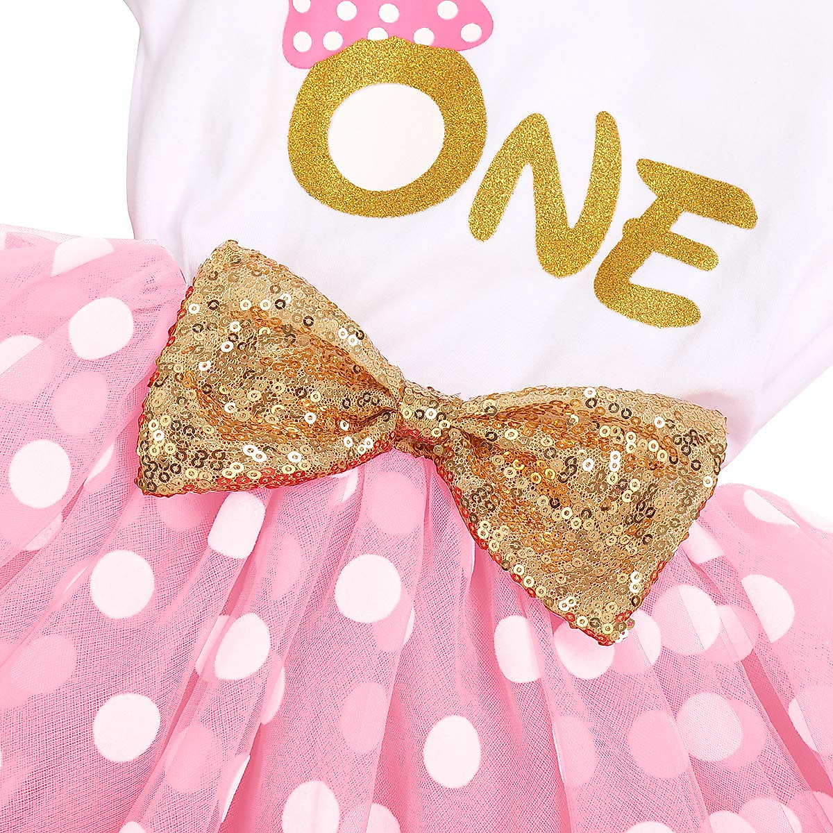 First Birthday Girl Outfit It’s My 1st Birthday Outfits Cake Smash Photo Props Baby Shower Christmas Outfit Pink Tutu Skirts Mouse Dress Toddler Summer Clothes Short Sleeve Tutu for Toddler 1 Year