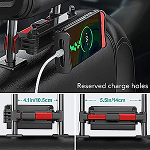 Homeet Tablet Holder Car Adjustable Headrest Car Holder Universal for iPad / iPhone / Samsung Galaxy Tabs / Kindle Fire HD / Nintendo Switch for 4.4 - 11 Inch Devices Red