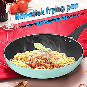 MOSTA Aluminum Alloy Non-Stick Cookware Set, Pots and Pans - 8-Piece Set (Turquoise)