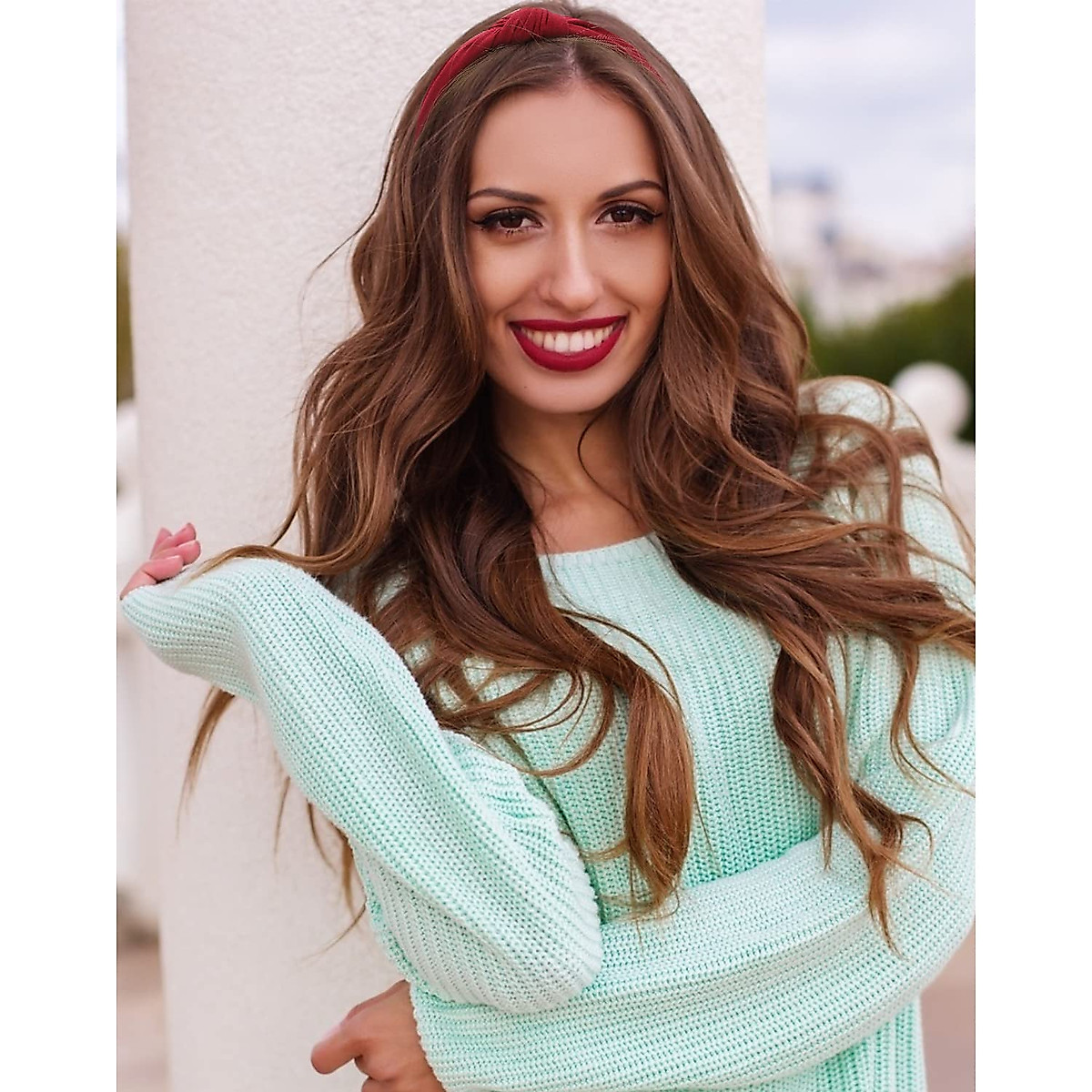 VELSCRUN 12 Pack Flower Headbands Non Slip Wide Girls Cute Boho Knotted Head Bands Hair Accessories Fashion Birthday Gifts for Women