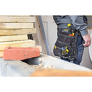 STANLEY STST1-80114 Leather Nail and Hammer Pouch - Black