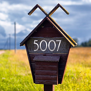 60 Pieces Mailbox Numbers Sticker Reflective Self Adhesive Vinyl Waterproof 0-9 Number DIY Decorations for Mailbox, Sign, Door, Car, Business, Address Number (Silver,3 Inches)