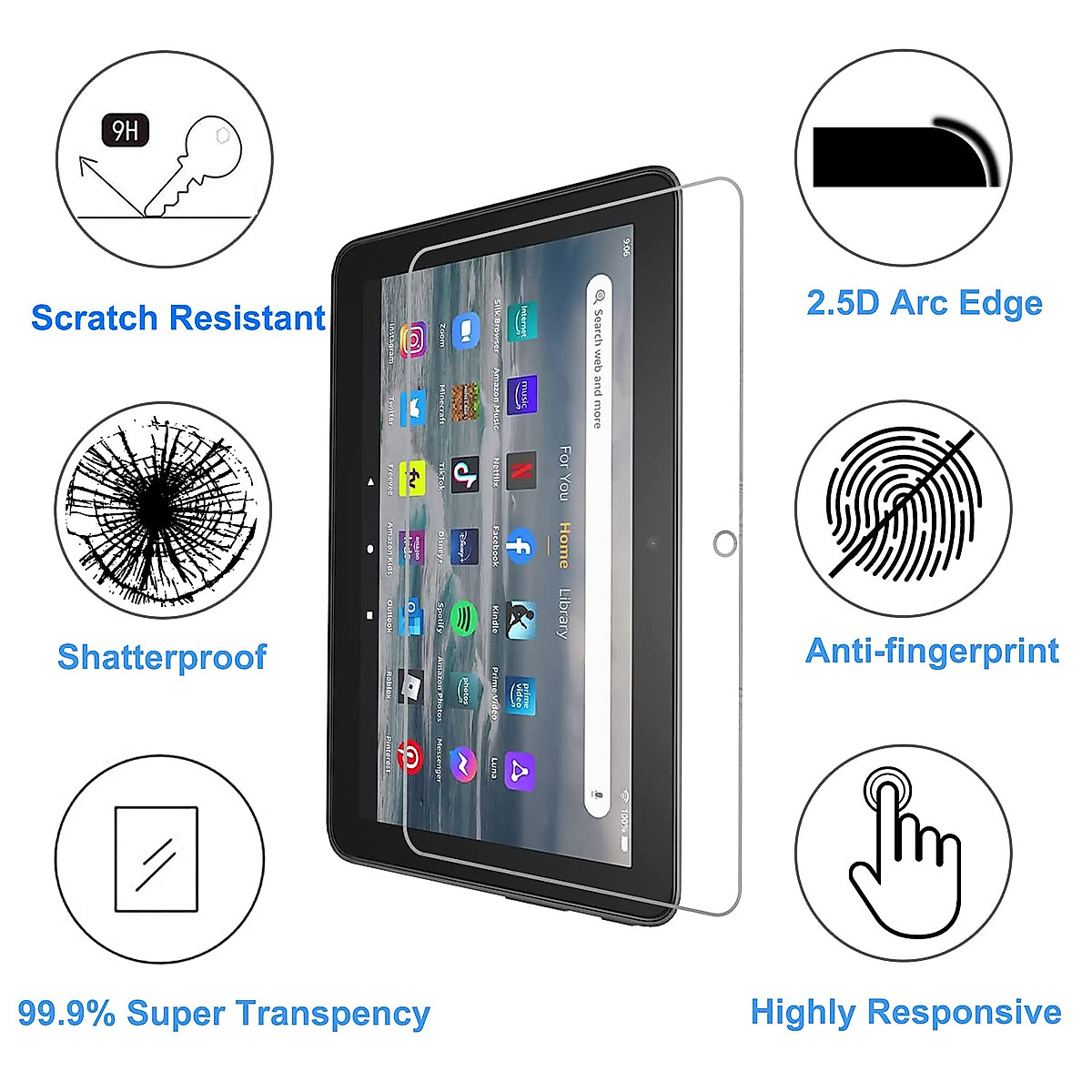 KXOYJAD 2 Pack Screen Protector for 7 2022 Kids 7” Tablet, Tempered Glass Film