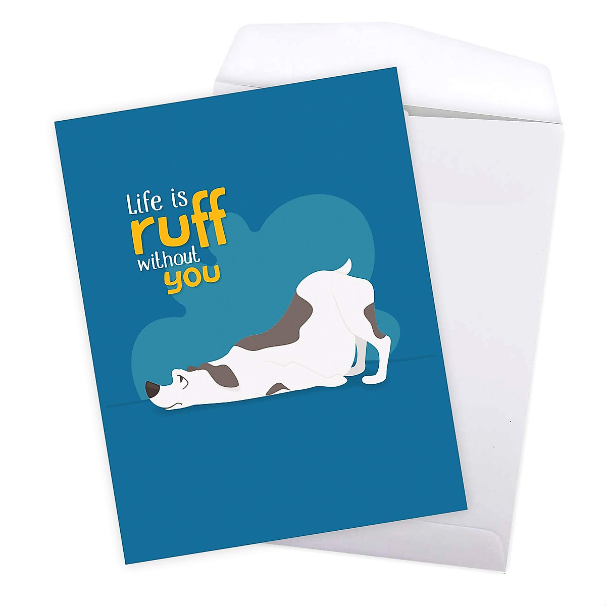 The Best Card Company Big Miss You Greeting Card 8.5 x 11 Inch with Envelope (1 Pack) Jumbo Thinking of You, Just Because Ruff Without You J6586CMYG