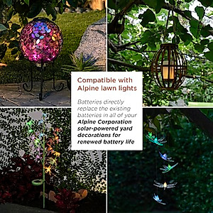 Alpine Corporation AA Ni-CD Replacement Rechargeable Batteries for Solar Powered Garden Lights, Set of 4