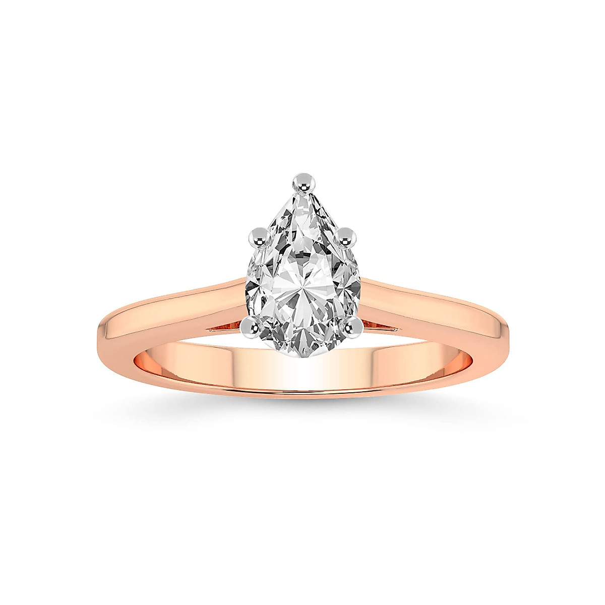 FRIENDLY DIAMONDS 1 Carat IGI Certified Pear Shape Lab Grown Diamond Ring | 14K Or 18K White, Yellow Or Rose Gold | Siran Secret Halo Diamond Engagement Ring | FG-VS1-VS2 Quality Ring