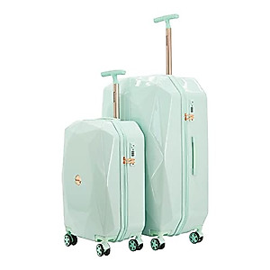 kensie Women's 3D Gemstone TSA Lock Hardside Spinner Luggage,Lightweight, Expandable, Telescoping Handles, TSA-Approved, Wheels, Mint, 28 Inches, 20 Inches