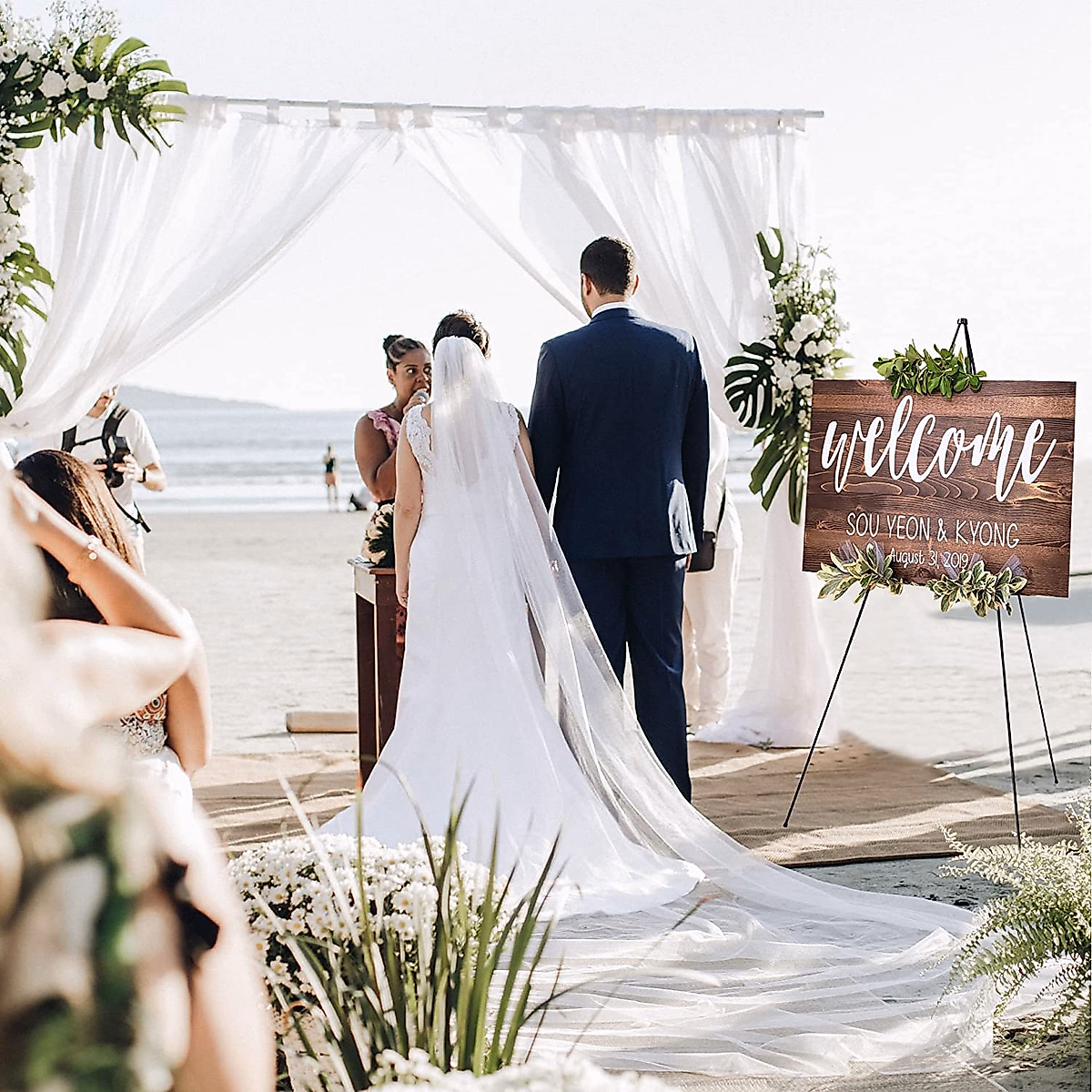 2 Pack Easel Stand for Display Wedding Sign & Poster - 63 Inches Tall Easels for Display - with Bag Collapsable Portable Poster Easle - Large Floor Adjustable Metal Easel Tripod Black