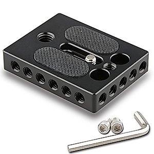CAMVATE Camera Baseplate with 1/4" & 3/8" Thread Hole for DSLR Camera Cage Rig - 1578