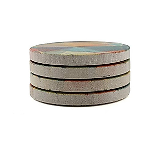 Thirstystone Drink Coasters, All Natural Stone with Non-Slip Cork Backing, Drink Absorbent & Protects Table, Home Accessories, Aura II (Set of 4),TSYZ3