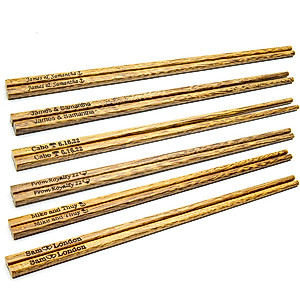 Personalized Reusable Chopsticks Wooden Chop Sticks for Beginners Custom Engraved Chopsticks Chinese Christmas Gifts Housewarming Gifts Unique House Warming Gifts for New Home (60PC)