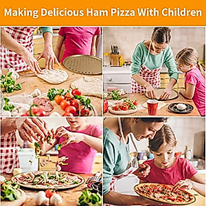 COOKWIN 2 Pack Pizza Pan,Pizza Pan for Oven,12.6 Inch Pizza Baking Pan,Non-Stick Golden Carbon Steel pizza pan with holes,Organosilicon Coated Crisper Pan,Dishwasher Safe