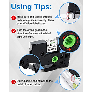 Labelife 6-Pack P Touch Label Tape TZe-231 Replacement for Brother TZe TZ Tape 12mm 0.47 Laminated White Label Maker Tape TZe231 TZ231 for Brother P Touch Label Maker PT-D210 PT-D220 PT-H110 PT-D600