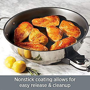 All-Clad SK492 Electric Skillet with Adjustable Temperature Dial, 7 Quart, Stainless Steel