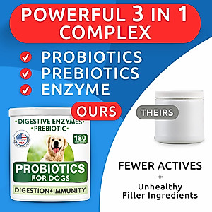 Dog Probiotics Chews + Omega 3 for Dogs Bundle - Gas, Diarrhea, Constipation, Upset Stomach Relief + Allergy and Itch Relief - Digestive Enzymes + Prebiotics + Omega 3 - Skin and Coat Support