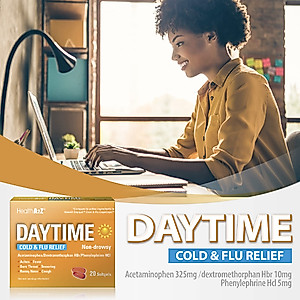 HealthA2Z® Daytime | Cold & Flu Medicine | Powerful Multi-Symptom Daytime(20 Softgels) (Daytime Cold & Flu Medicine (20 Count Pack of 1))