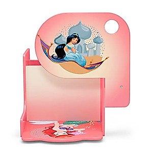 Delta Children Chair Desk with Storage Bin + Design and Store 6 Bin Toy Storage Organizer, Disney Princess (Bundle)