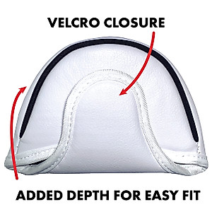 Team Golf Generic Texas Flag Putter Cover - Mallet (White) - Printed Team Golf Putter Cover - Mallet White, Fits Most Mallet Putters, Easily Slips on and Secures with Velcro Closure