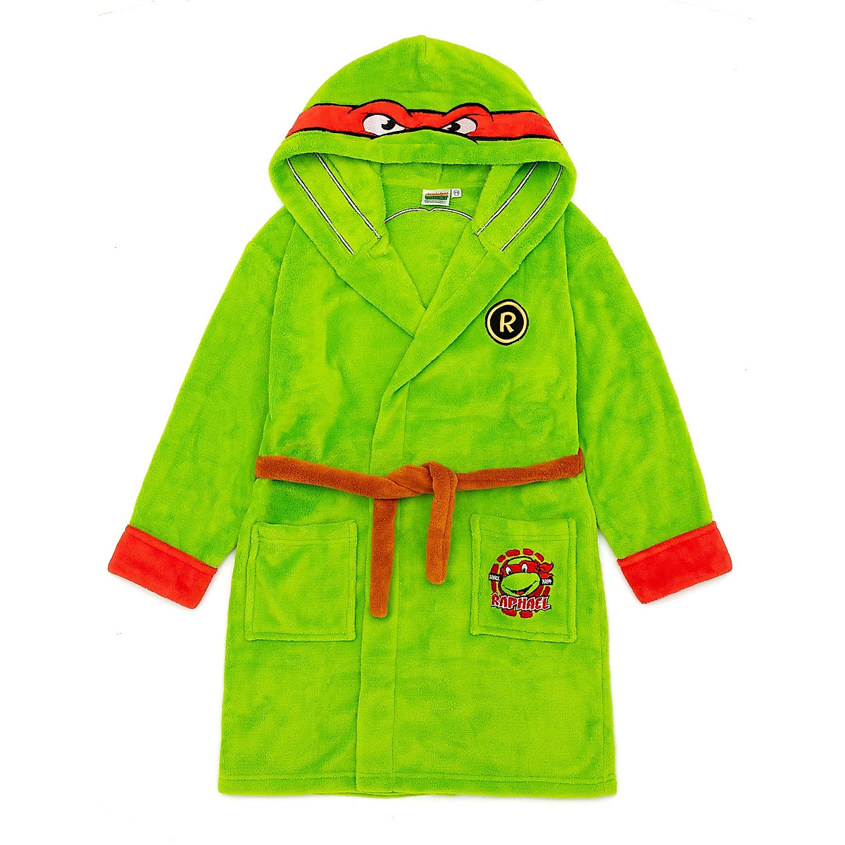 Teenage Mutant Ninja Turtles Boys Hooded Bathrobe Kids Superhero Dressing Gown in Green Cosy Comic Fleece Children Toddlers