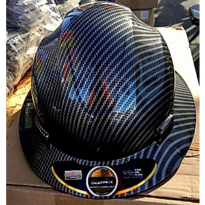 true-Safety Helmet Modern Black/Silver Fiberglass Hard Hat with Cool Air Flow System