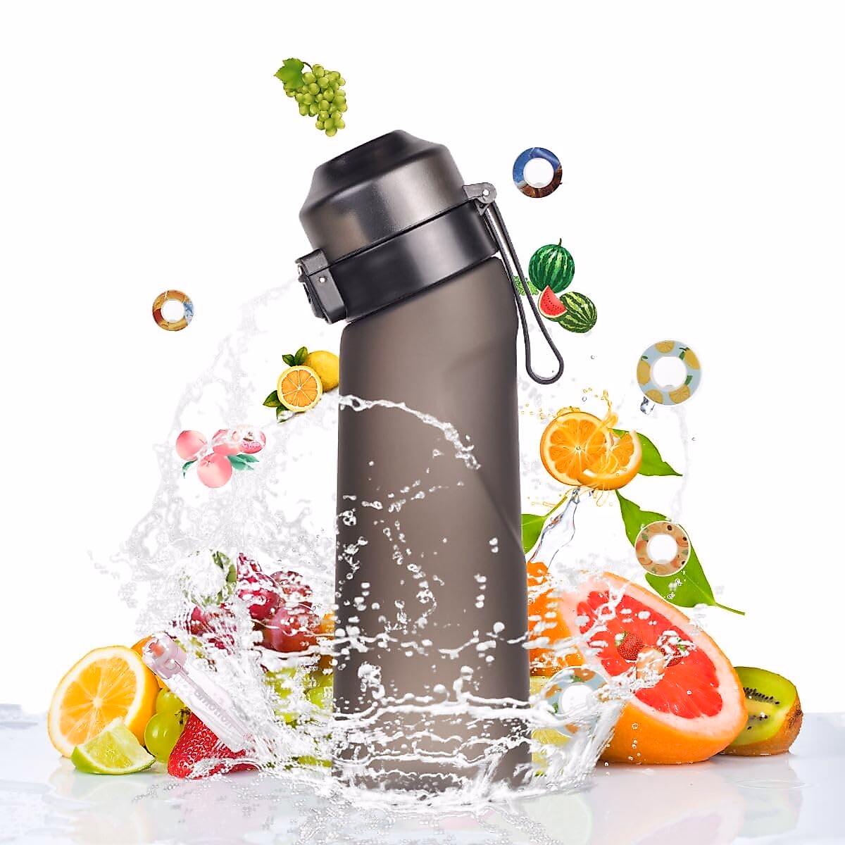 ZHSDHF Fruit Scent Air Water Bottle with 6 Radom Flavor Pods Upgrades Water Bottle Drinking Experience,Tritan,Sports Water Cup,BPA Free,Suitable for Outdoor Sports, Gifts From Friends, Birthday Gifts