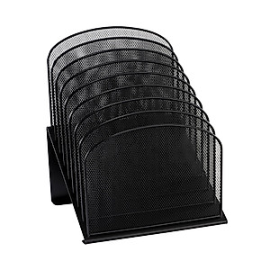 Safco Onyx 8-Tiered Desk Organizer, Vertical File Organizer for Home, Office, Classroom & More, Steel Mesh Construction, Black