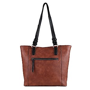 Lady Conceal Locking Concealed Carry of Handgun Grace Tote with Gun Holster (Mahogany)