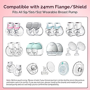Flange Insert 10PCS 13/15/17/19/21mm for Momcozy S9/S9pro/S10/S12/S12pro/Medela/Tsrete/Spectra/Bellababy etc 24mm Wearable Breast Pump, Reduce 24mm Tunnel Down to Other Correct Size