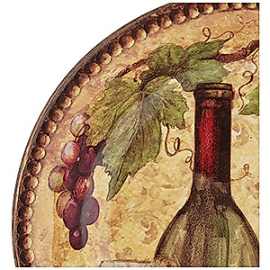 Certified International Gilded Wine Soup/Pasta Bowls (Set of 4), 9.25" x 1.5", Multicolor