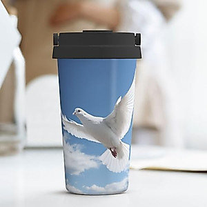 WANGXUEE Flying Dove Print 500ml Stainless Steel Travel Tumbler Double Wall Vacuum Insulated Coffee Mug