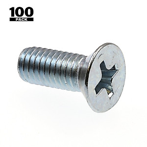 Prime-Line 9001025 Machine Screws, Flat Head, Phillips Drive, #10-32 X 1/2 In., Zinc Plated Steel (100 Pack)