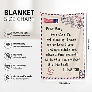 TUDSFV Gifts for Mom Blanket, Mother's Day Soft & Warm & Comfortable, I Love You Mom Blanket, for mom, Flannel Material Throw Blanket 50 x 60 Inch