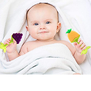 Baby Teething Toys 6 Packs BPA Free Silicone Baby Teethers, Freezer Safe Organic Infant Teething Toys Soft & Textured for Natural Brain Development
