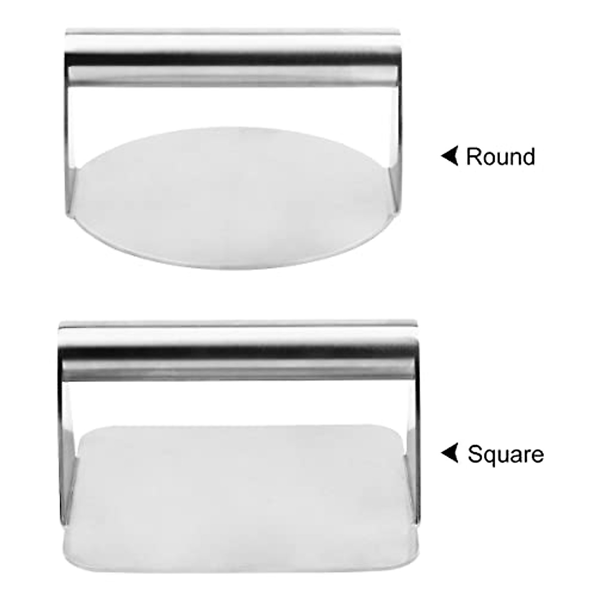 Cyberone Burger Press Stainless Steel Meat Smasher 4.9 inch Round Hamburger Patty Maker Bacon Steak Grill Press Non-Stick Smooth for Flat Top Grill Cooking BBQ Barbecue Grilling